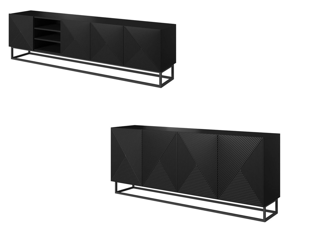 Ensemble ALICE avec Meuble TV avec niche 200 cm + Buffet 4 portes 200 ...